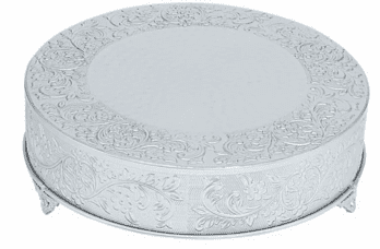 14" Round Cake Stand - Silver - Decorento Party Supplies